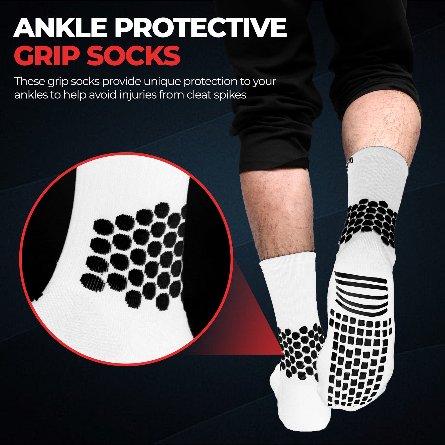Soccer Grip Socks with Cushioned Ankle Protection – MediCaptain
